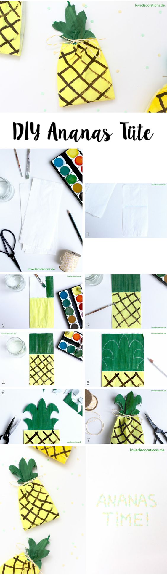 DIY Ananas Tüten und Pinterest-Collagen - Love Decorations