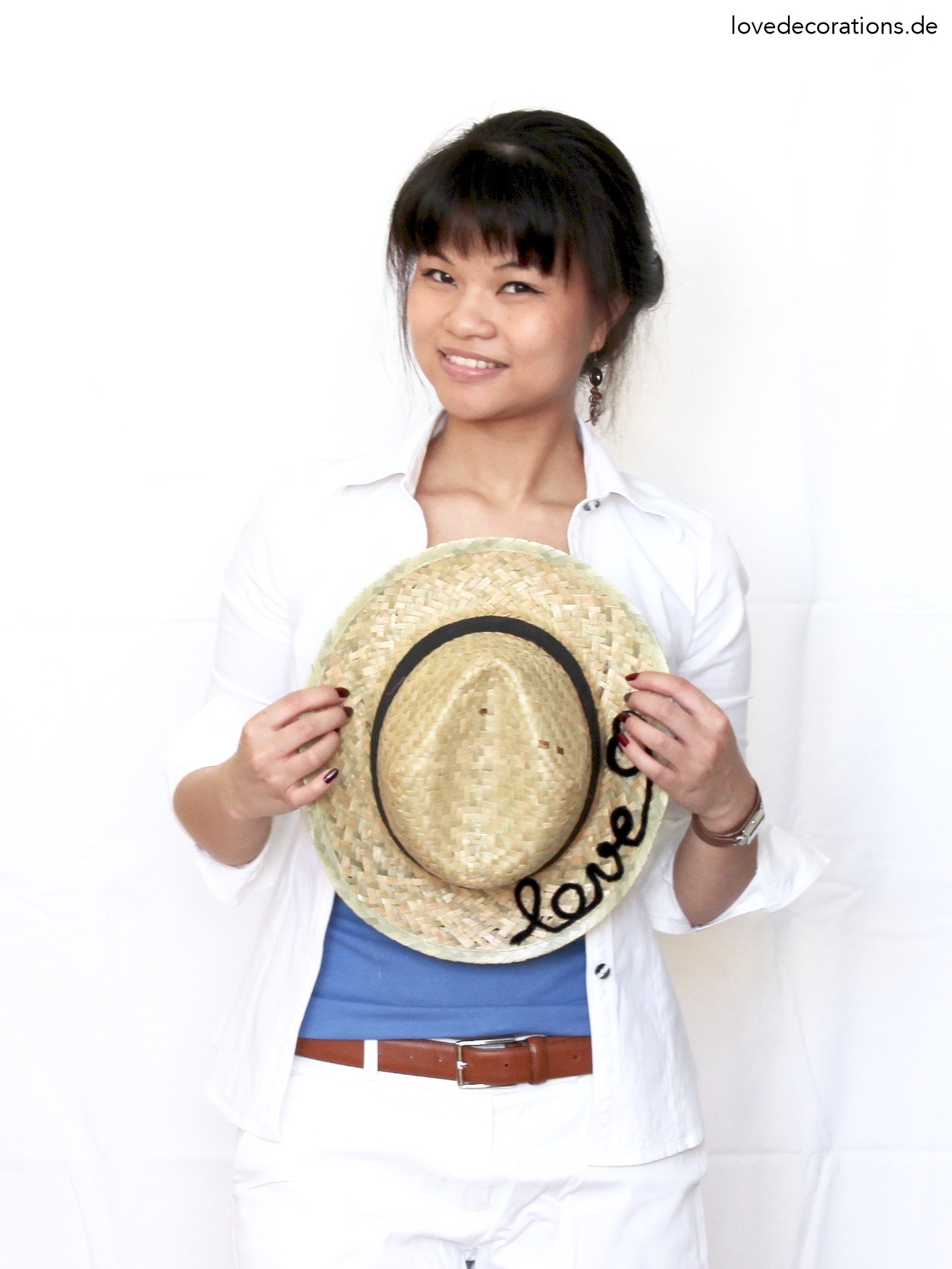 DIY Strandhut mit Lettering - Love Decorations